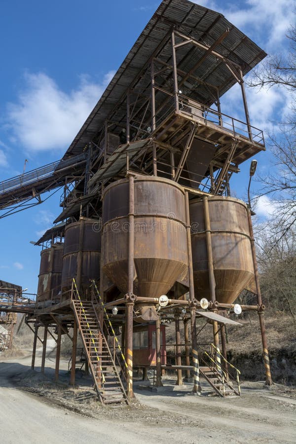 An Old Gravel Quarry. Mining and Quarrying Equipment Stock Photo ...