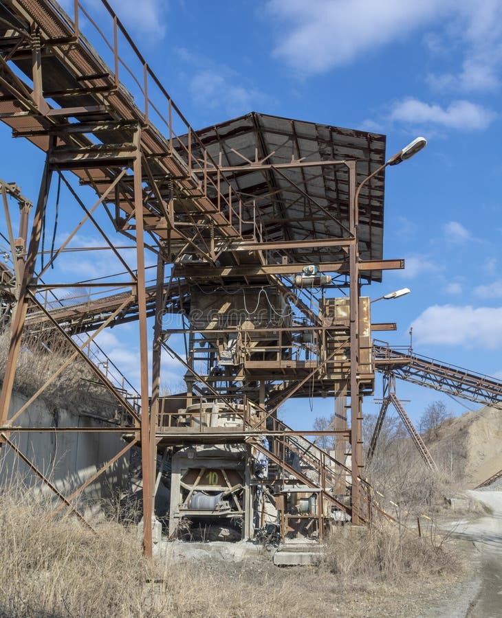 An Old Gravel Quarry. Mining and Quarrying Equipment Stock Image ...