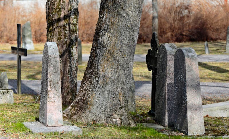 Old Graves in Very Old Graveyard Stock Image - Image of grave, burial ...