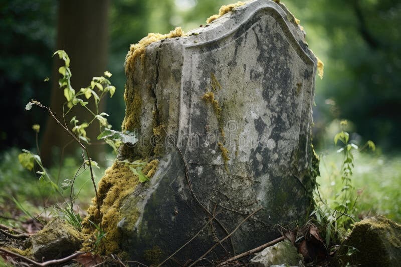 Old Gravestone Leaning To One Side with Visible Cracks Stock Photo ...