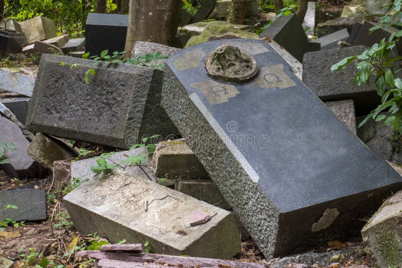 Old Gravestones, from Cleared Graves Stock Image - Image of disposal ...