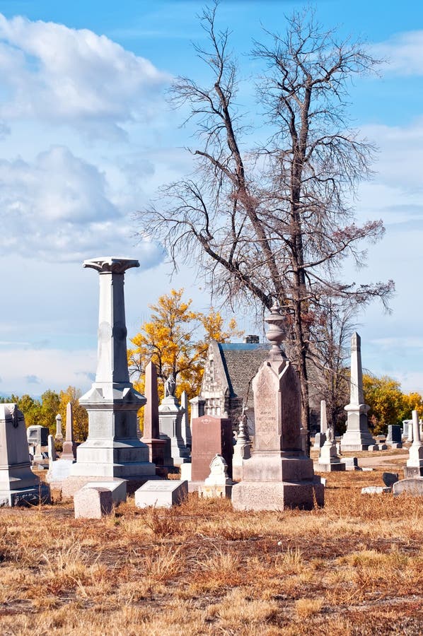 Old Graveyard with Spooky Old Dead Trees Stock Image - Image of stone ...