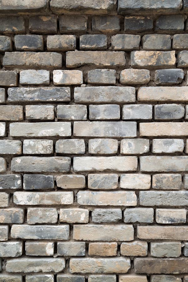 Old gray brick wall stock photo. Image of construction - 205809964