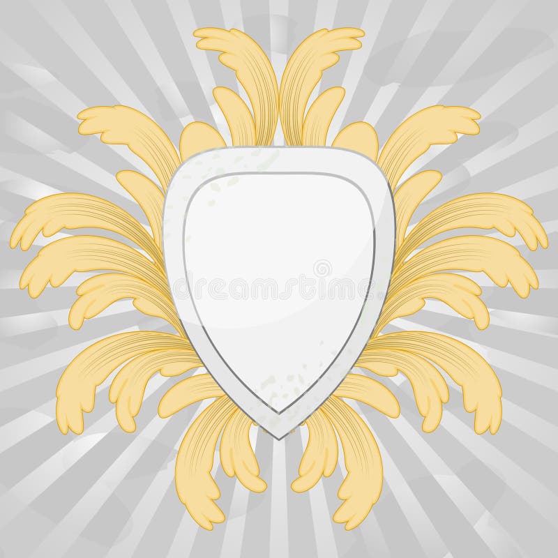 Old gray shield stock vector. Illustration of floral - 28863455