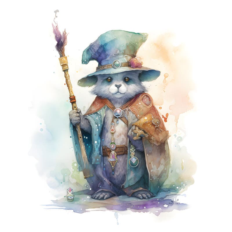 Old Great Mystical Wizard Mouse, Ai Generative Illustration Stock ...