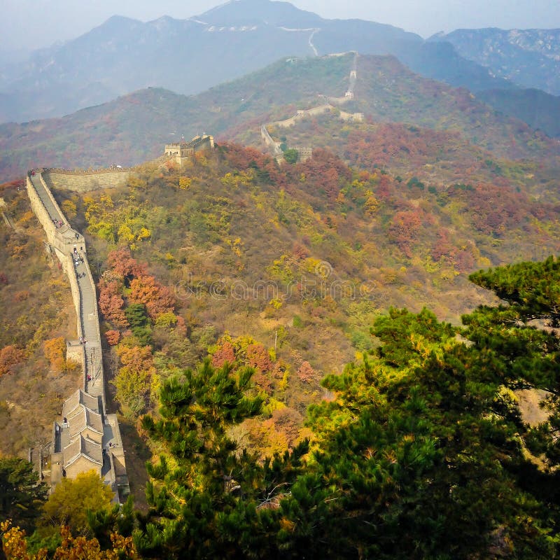 Old Great Wall of China on Autumn Season Stock Photo - Image of autumn ...