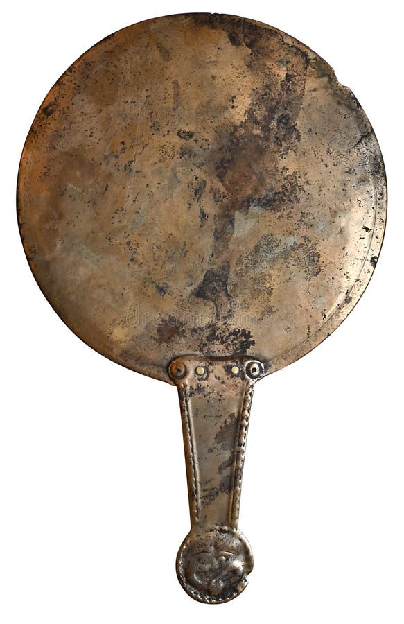 An Old Greek Bronze Mirror on a White Background Stock Image - Image of ...