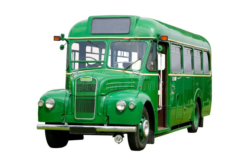 Old green bus stock image. Image of isolated, auto, time - 2836111