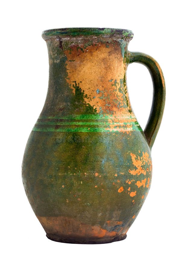 Old green clay jar stock photo. Image of orange, ceramic - 15200234