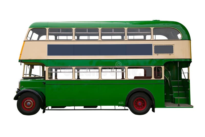 Old Green Double Decker Bus Stock Photo - Image of transportation ...
