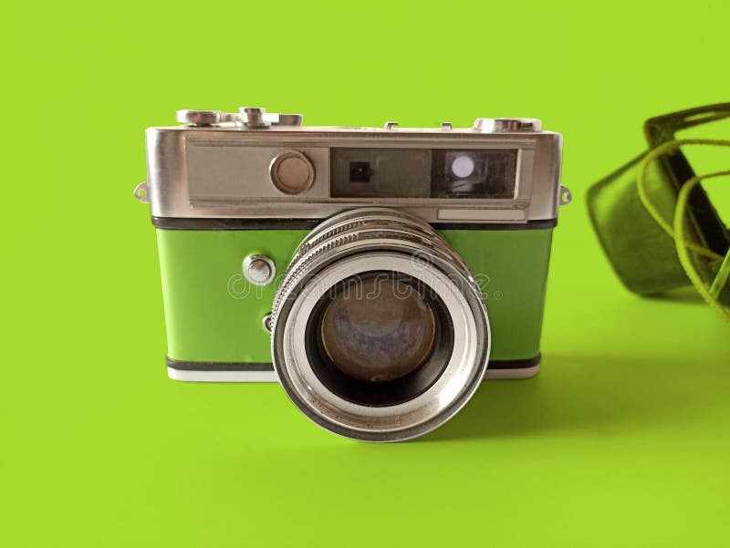 Old green film camera stock image. Image of oldfashioned - 301047079