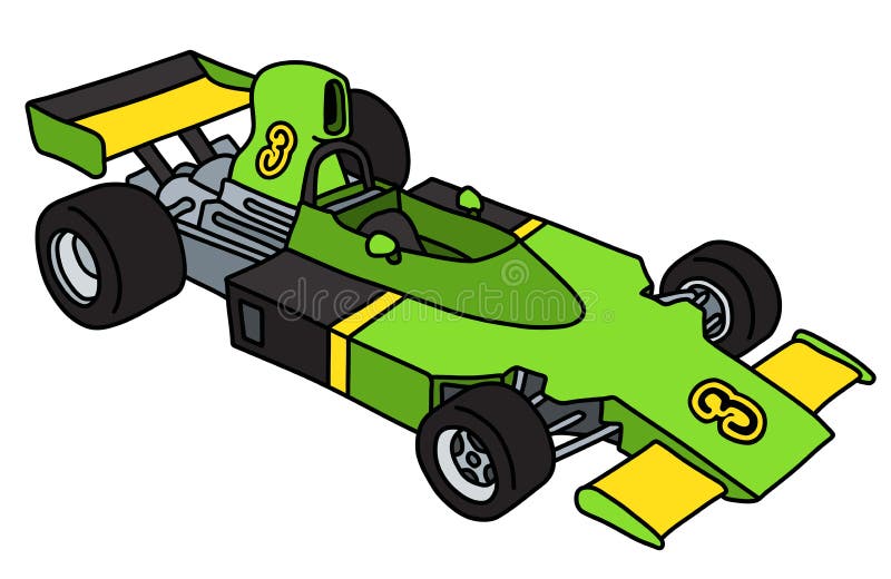 The Old Green Formula One Car Stock Vector - Illustration of motor ...