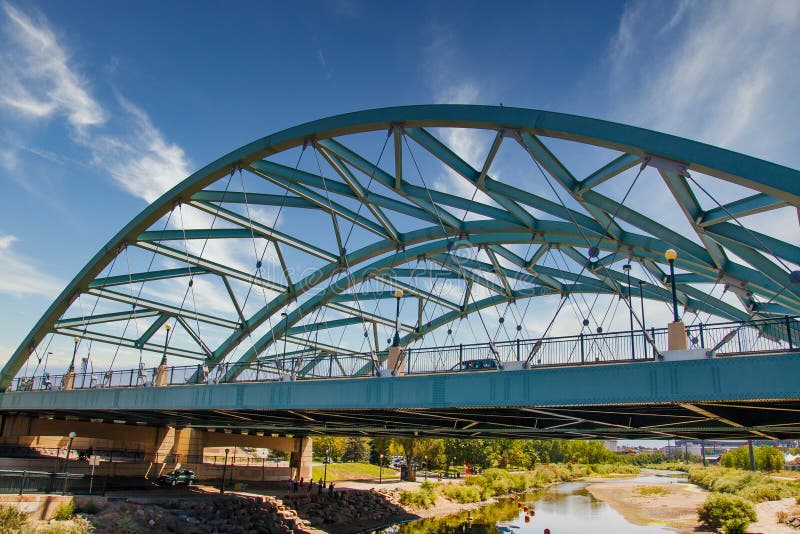 Green Metal Bridge in Denver Stock Image - Image of bridge ...