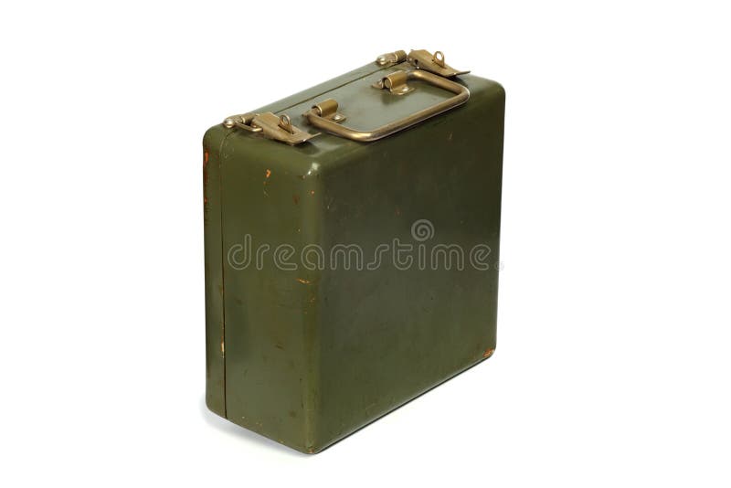 Old green metal case stock photo. Image of isolated, closed - 20314320