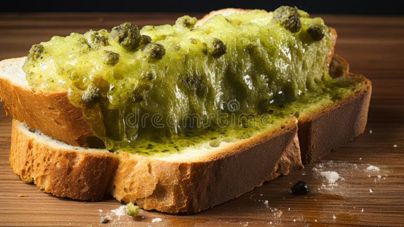 The Old Green Mold on the Rye Bread. Spoiled Food Stock Photo - Image ...