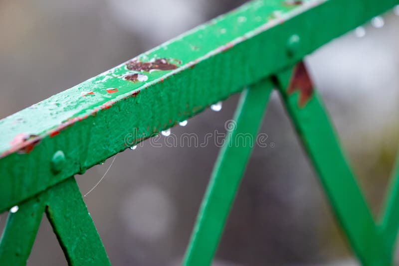 Old Green Rusted Iron Railing Stock Image - Image of green, railing ...