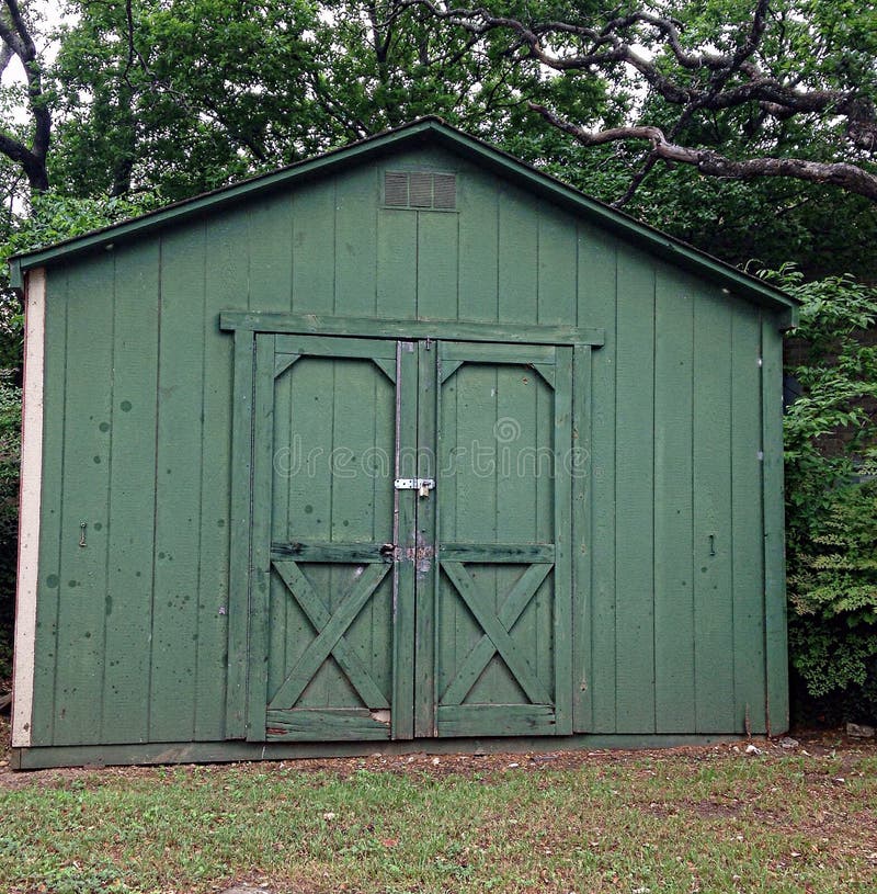 Old green shed stock image. Image of weathered, green - 52680501
