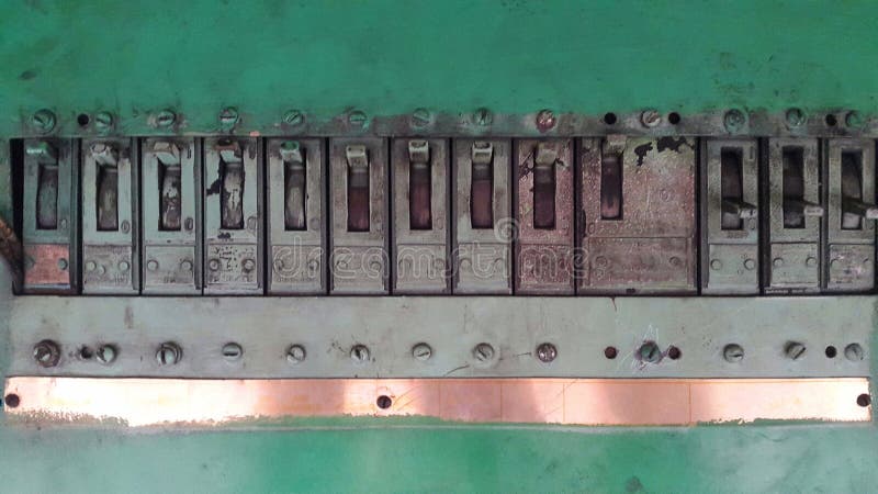 Old green switch panel stock image. Image of equipment - 106168061