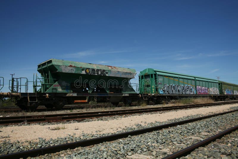 The OLD GREEN TRAIN stock photo. Image of right, cars - 146210760