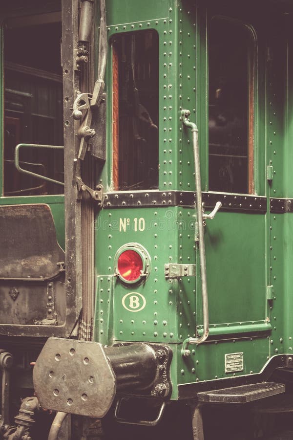 Old green train wagon stock photo. Image of beige, belgium - 102585976