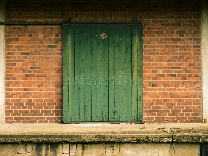 Old Green Wooden Sliding Door Stock Photo - Image of retro, design ...