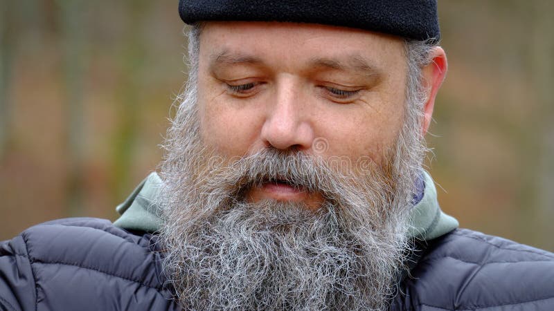 Old Grey Bearded Man Outdoors Stock Image - Image of wild, portrait ...