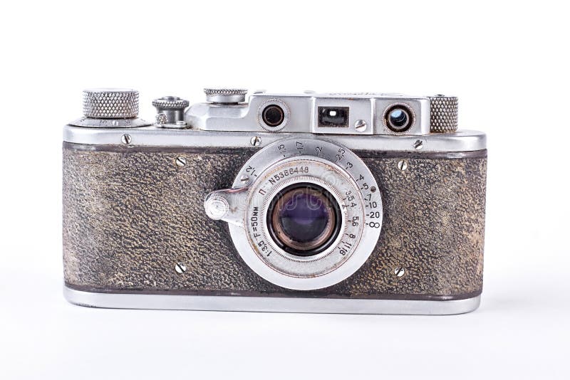 766 Vintage Camera Isolated White Background Old Photo Front View Stock ...