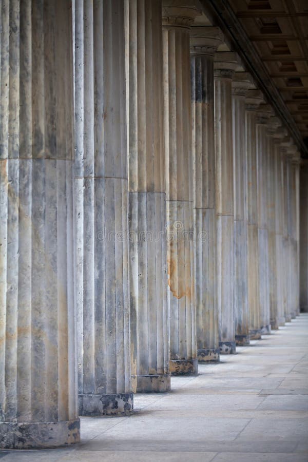 Old grey columns stock image. Image of tall, building - 31373309