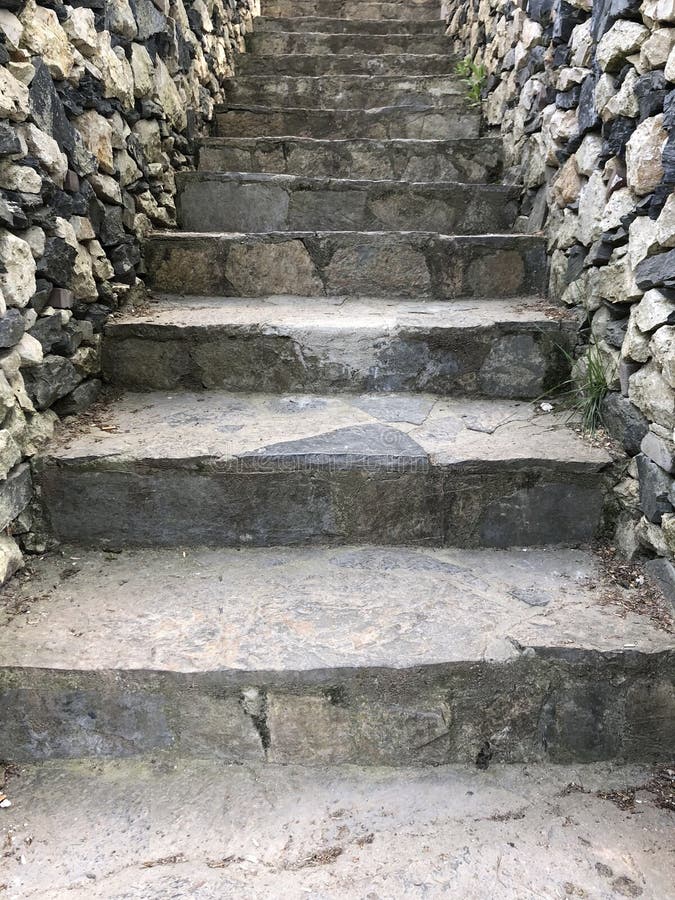 Old Grey Stone Steps Leading Upwards Stock Photo - Image of historical ...