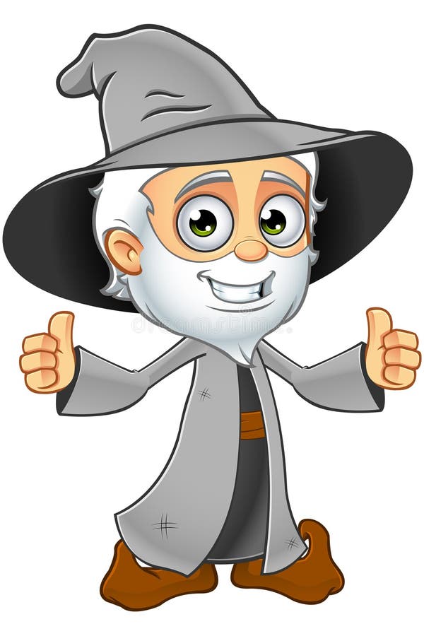 Old Grey Wizard - Two Thumbs Up Stock Vector - Illustration of wizard ...