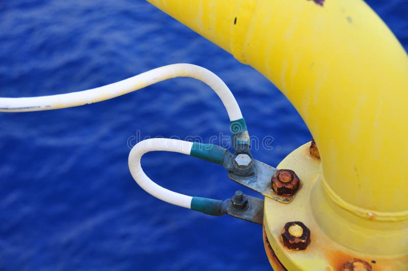 Old Ground Electric Cables with Master Terminal Bar. Stock Image ...