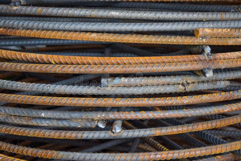 Old Grumge Steel Bar Pile with Rust Stock Image - Image of bend, metal ...