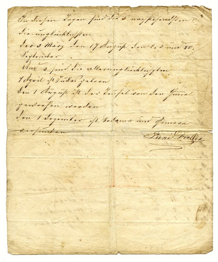 Old Antique Handwritten Letter, Frayed Edges Stock Photo - Image of ...