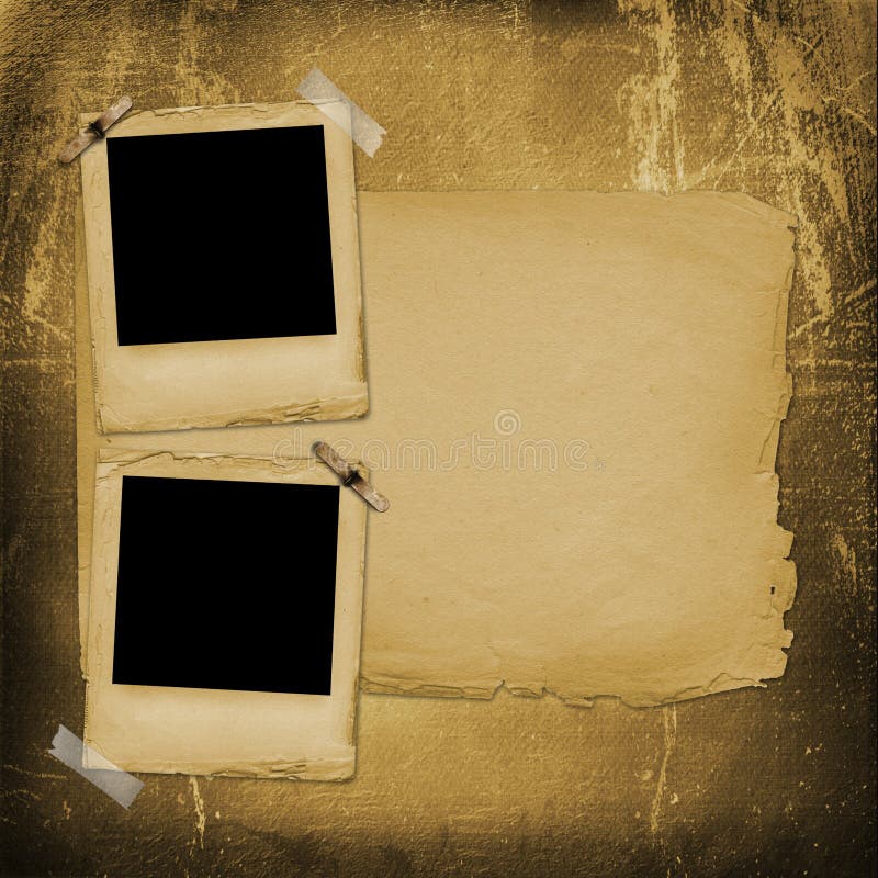 Old Paper Slides for Photos on Notebook Stock Illustration ...