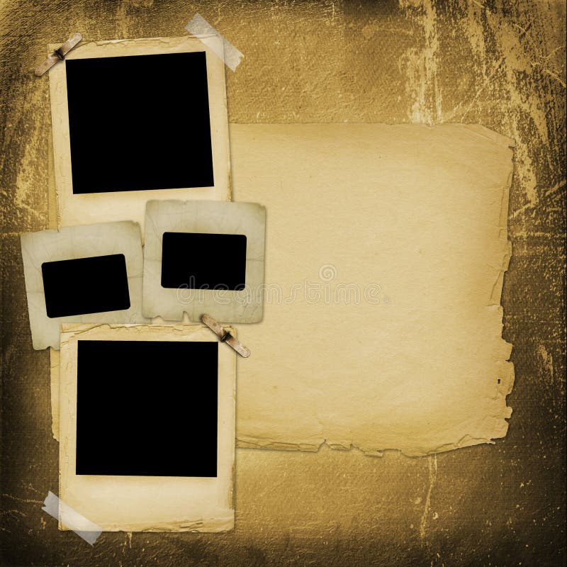 Slide with Set Old Paper in Scrapbooking Style Stock Illustration ...