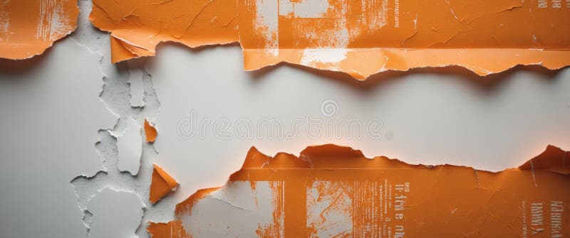 Old Grunge Ripped Torn Orange Paper Poster Surface Texture Background ...