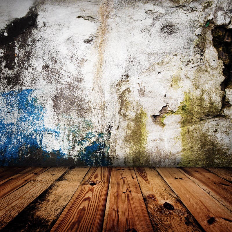 Grunge Painted Wall and Wooden Floor Stock Photo - Image of grunge ...