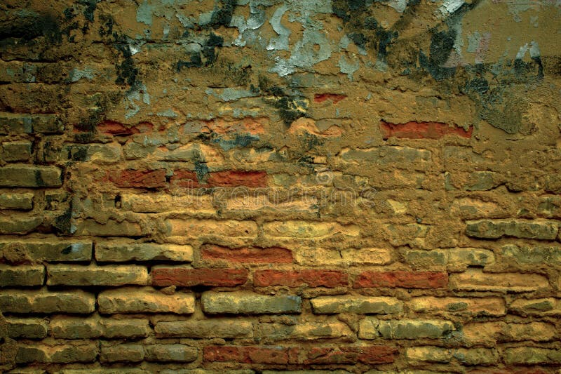 Old Grunge Weathered Brick Wall with Graffiti Stock Photo - Image of ...