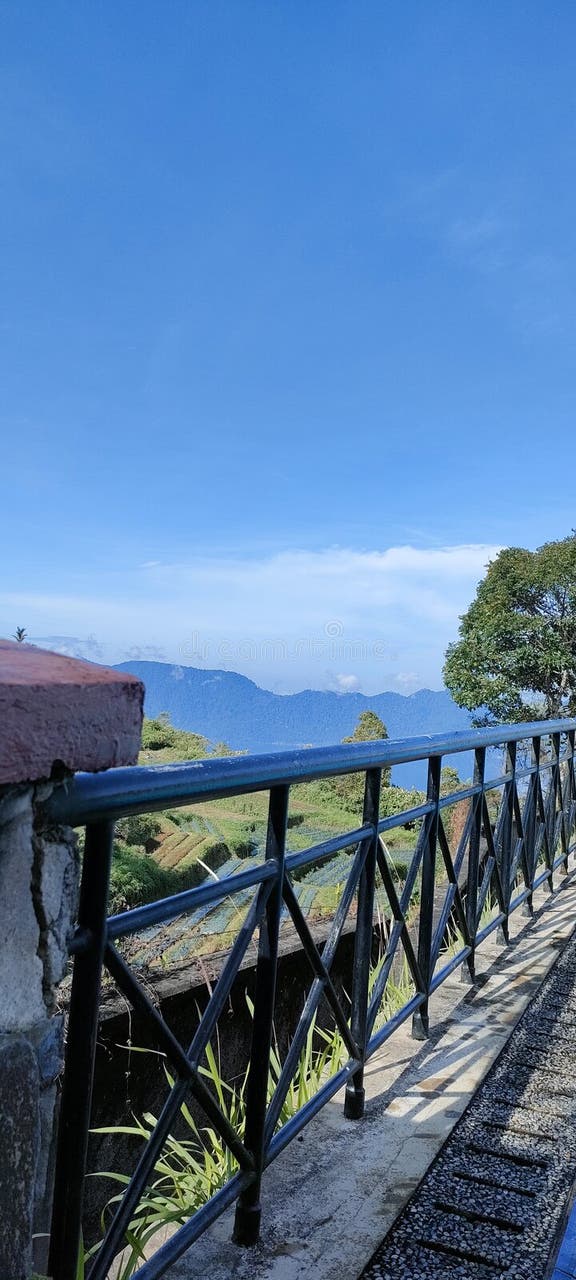 An old guardrail stock image. Image of walkway, blue - 265250867