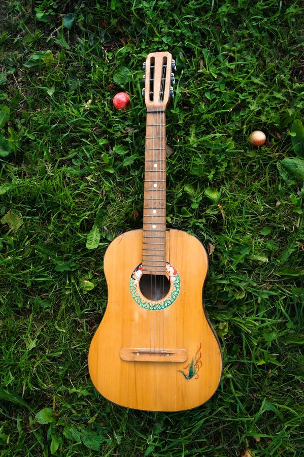 Old guitar stock image. Image of grass, instrument, wood - 20957179