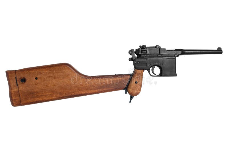 Old Gun with Isolated on White Stock Image - Image of cartridge, sight ...