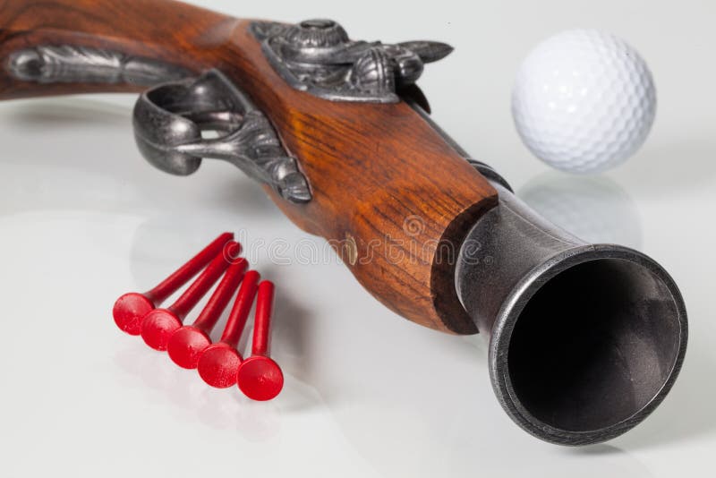 Old Gun and Golf Equipments Stock Photo - Image of glass, white: 37254022