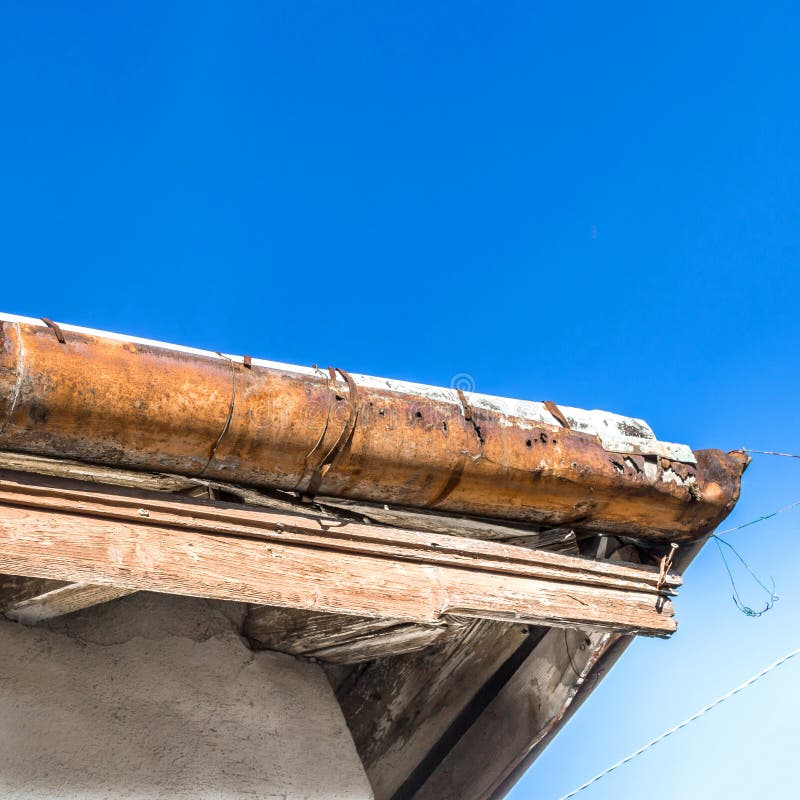 Old gutters stock image. Image of pipe, house, exterior - 89182695