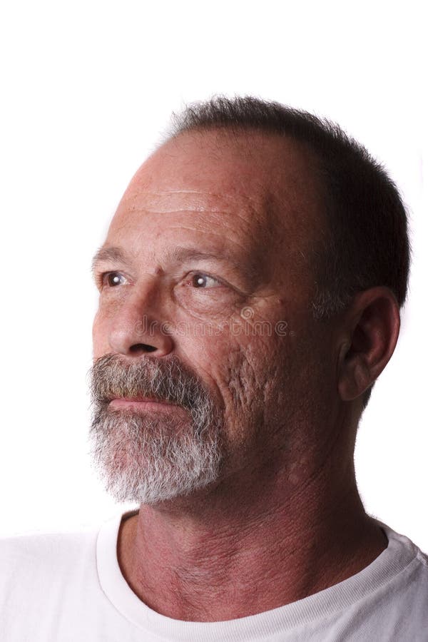 Older Scruffy Man with Gray Beard Stock Photo - Image of senior ...
