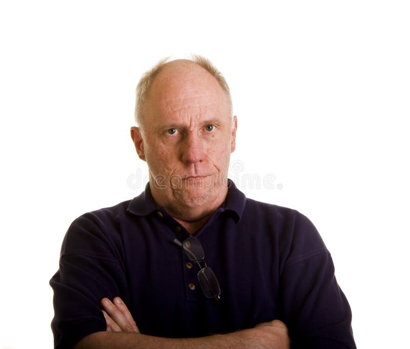 Old Guy Looking Impatient stock photo. Image of bald, stern - 6947040