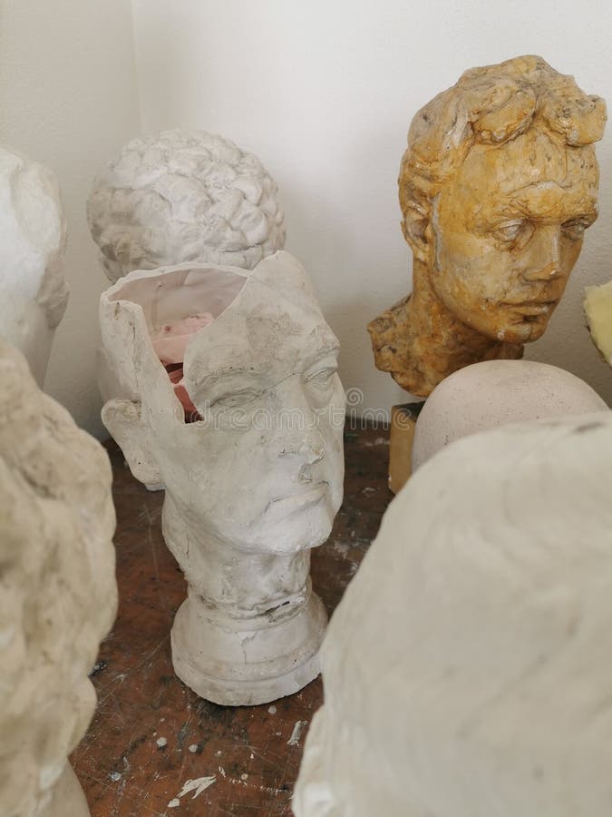 Old gypsum heads stock photo. Image of classical, white - 290218722