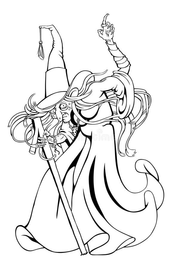 Old hag stock vector. Illustration of black, robe, hair - 26550794