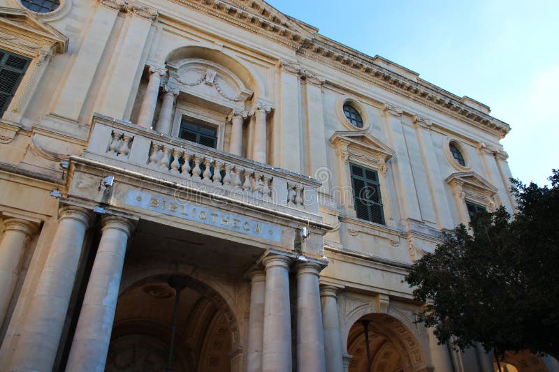 Old Hall (national Library) in Valletta - Malta Stock Image - Image of ...