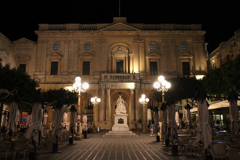 Old Hall (national Library) in Valletta - Malta Stock Photo - Image of ...