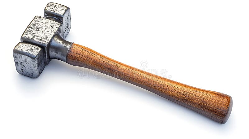 Old Hammer on White Background 3D Illustration Stock Illustration ...